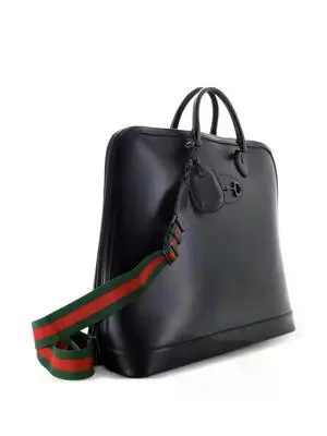Gucci Horsebit 1955 Web Duffle Leather Travel Bag