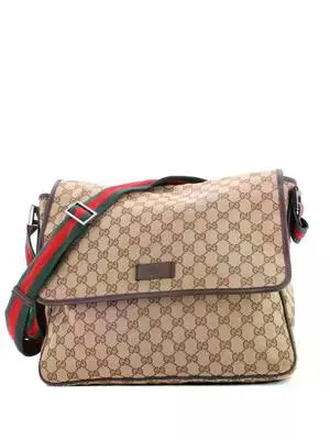 Gucci Web Strap Flap Messenger Gg Canvas Medium