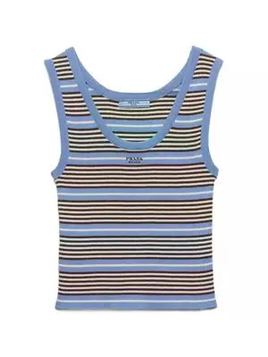 Prada Cotton Knit Stripe Tank Top