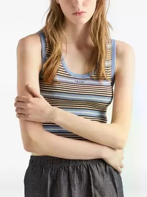 Prada Cotton Knit Stripe Tank Top