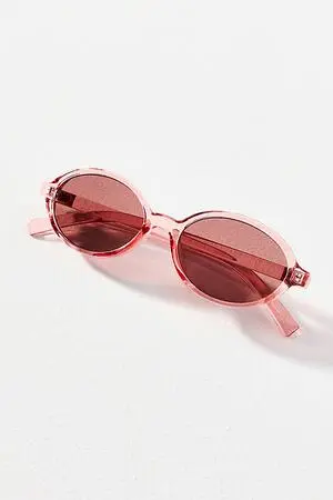 I SEA I-sea Mirrored Translucent Lens Oval Sunglasses Pink