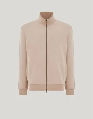 Canali Cotton Blend Zip-up Sweatshirt