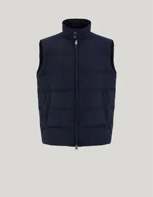 Canali Quilted Technical Fabric Vest - Blue