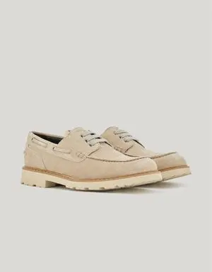 Canali Suede Wallabees With Lug Sole - Beige