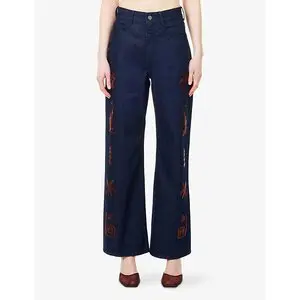 ALEMAIS Alémais Delany Embroidered Denim Jeans