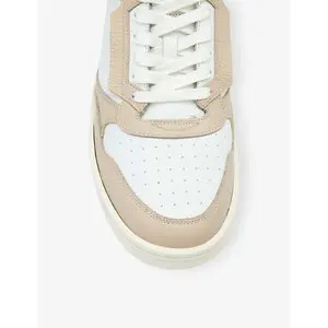 ALLSAINTS Regan Leather Trainers - White/yellow/b