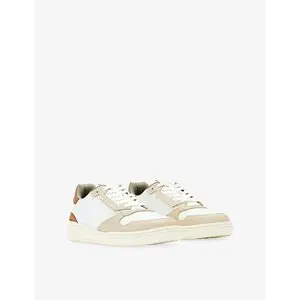 ALLSAINTS Regan Leather Trainers - White/yellow/b