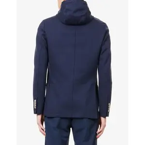 Eleventy Detachable-hood Cotton-blend Jacket - Blue