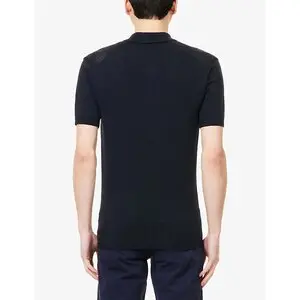 Orlebar Brown Burnham Textured-pattern Cotton-and-silk Polo Shirt