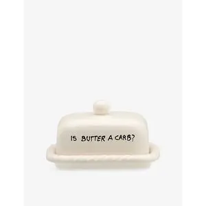 ANNA + NINA Is Butter A Carb Ceramic Butter Dish - Black