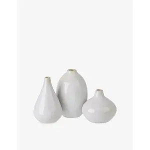 THE WHITE COMPANY Bud Set Of Three Ceramic Vases - Natural
