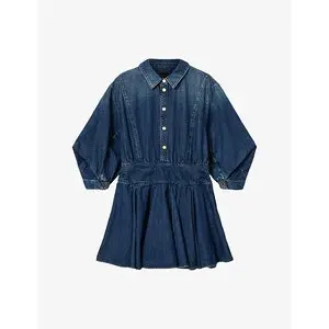 ALLSAINTS Arlo Button-down Denim Mini Dress - Mid Indigo