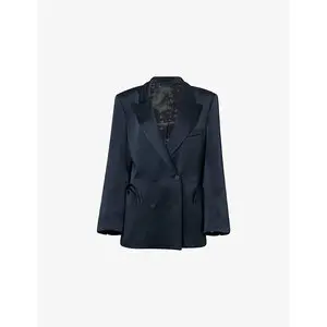 BLAZÉ MILANO Everynight Double-breasted Satin Blazer