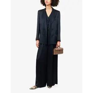 BLAZÉ MILANO Everynight Double-breasted Satin Blazer