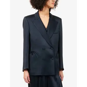 BLAZÉ MILANO Everynight Double-breasted Satin Blazer