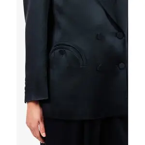 BLAZÉ MILANO Everynight Double-breasted Satin Blazer