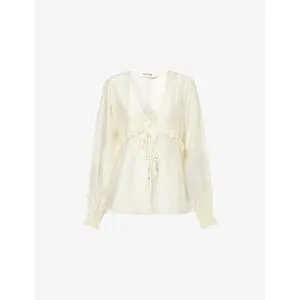 4TH & RECKLESS Hattie Ruffle-trim Woven Blouse - Buttercream