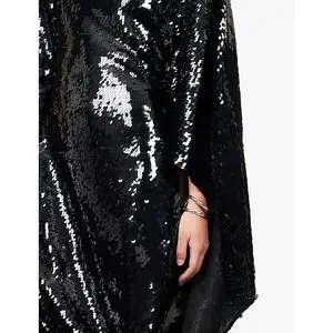 Stella McCartney Long-sleeve Sequin Draped Mini Dress