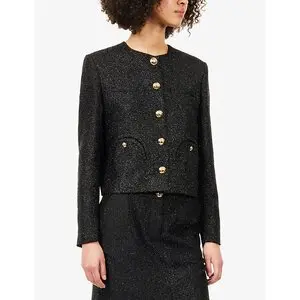 BLAZÉ MILANO Shamo Lurex Woven Bolero Jacket - Black