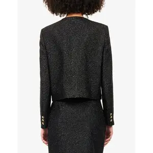BLAZÉ MILANO Shamo Lurex Woven Bolero Jacket - Black