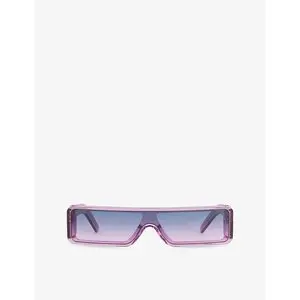 Rick Owens Gethshades Rectangular-frame Acetate Sunglasses - Violet Tmpl /violet L