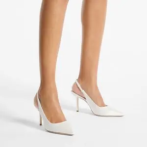 JIMMY CHOO Love 85 Satin Slingbacks - Neutral