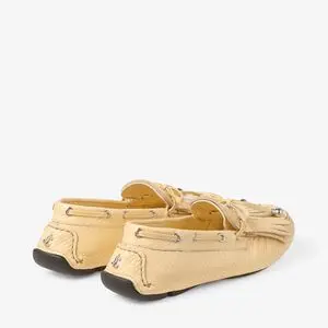 JIMMY CHOO Manon Elaphe Loafers - Corn/silver