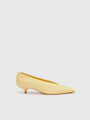 REFORMATION Calista Kitten Heel Pump - Yellow