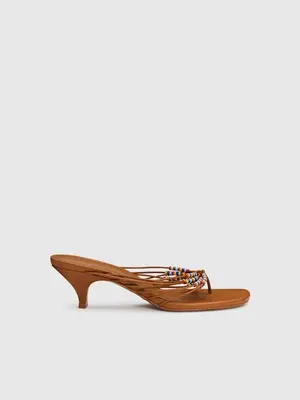 REFORMATION Jessica Heeled Thong - Brown