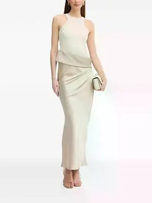 Patrizia Pepe Draped Midi Dress - Neutrals