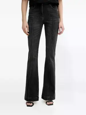 Patrizia Pepe Seam-detail Flared Jeans - Black