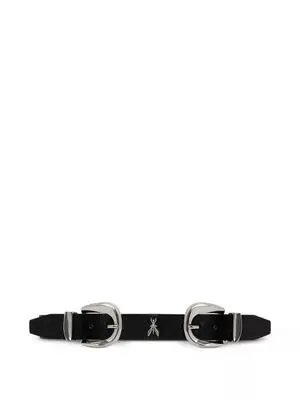 Patrizia Pepe Double-buckle Leather Belt - Black