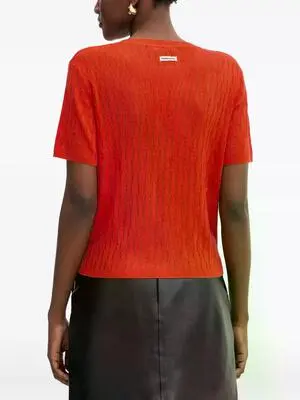 Patrizia Pepe Cable-knit Short Sleeve Sweater