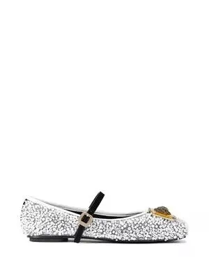 Kurt Geiger Pimlico Sequin Buckle Ballet Flats - Silver
