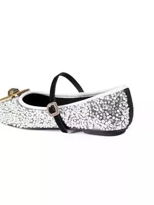 Kurt Geiger Pimlico Sequin Buckle Ballet Flats