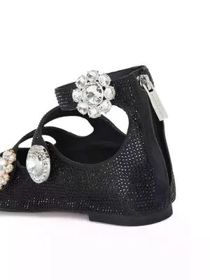Kurt Geiger Embellished Gladiator Ballerinas - Black