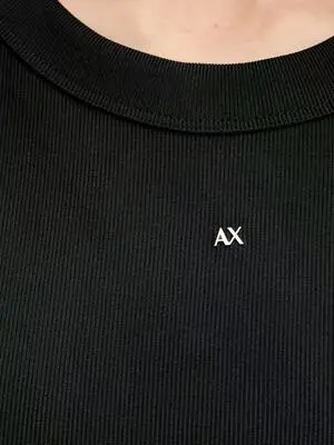 Armani Exchange Long-sleeve Ribbed Midi Dress - Black