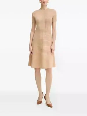 Armani Exchange Ribbed Knit Mini Dress - Neutrals