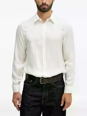 Armani Exchange Striped Buttoned Shirt - White
