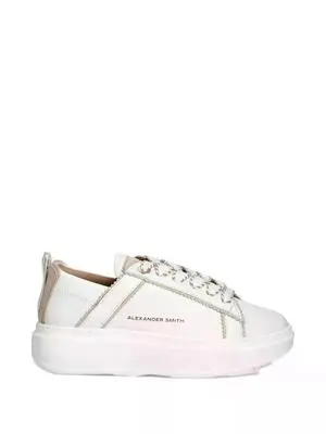 ALEXANDER SMITH Wembley Stitched-trim Sneakers - White