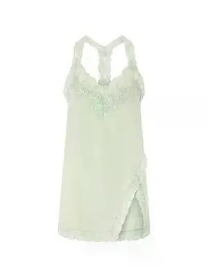 Pinko Lace Trim Silk Top - Green