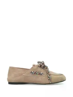 Pinko Woven Lace-up Loafers - Neutrals