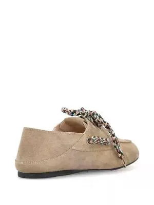 Pinko Woven Lace-up Loafers - Neutrals