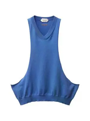 Versace Cotton Knit Tank Top - Blue