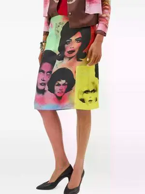 Versace Printed Silk Twill Pencil Skirt