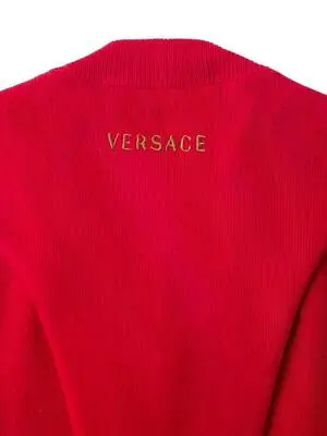 Versace V-neck Logo Knitted Top