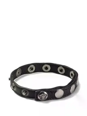 Versace The Spike Leather Bracelet - Silver