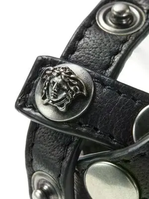 Versace The Spike Leather Bracelet