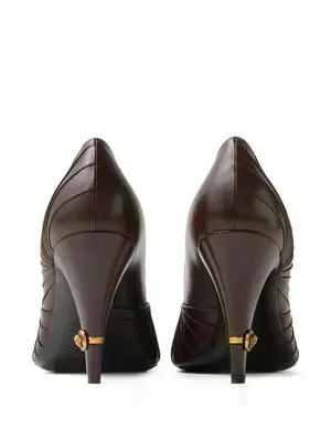 Versace Leather Pumps 90 Mm - Brown