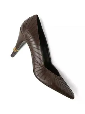 Versace Leather Pumps 90 Mm - Brown